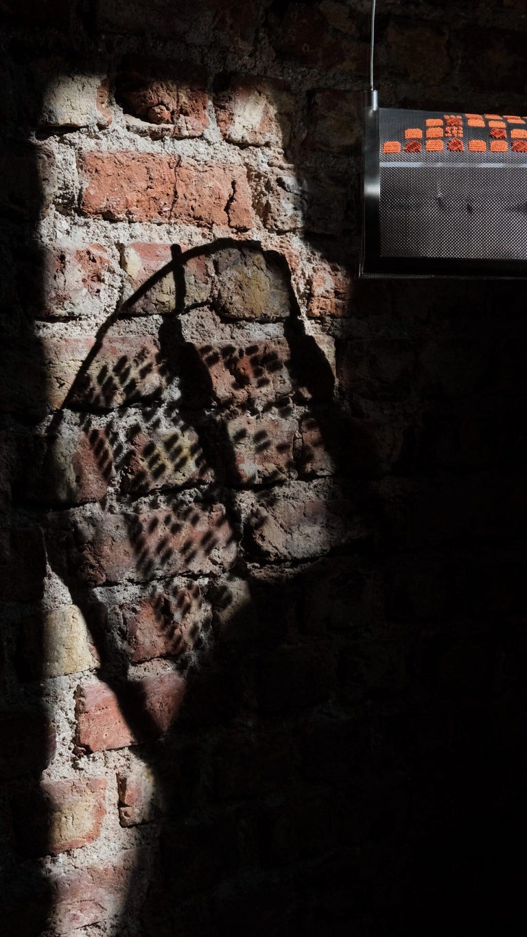 Doku Pendant-Hand Embroidery on Metal Wire Mesh For Sale at 1stDibs