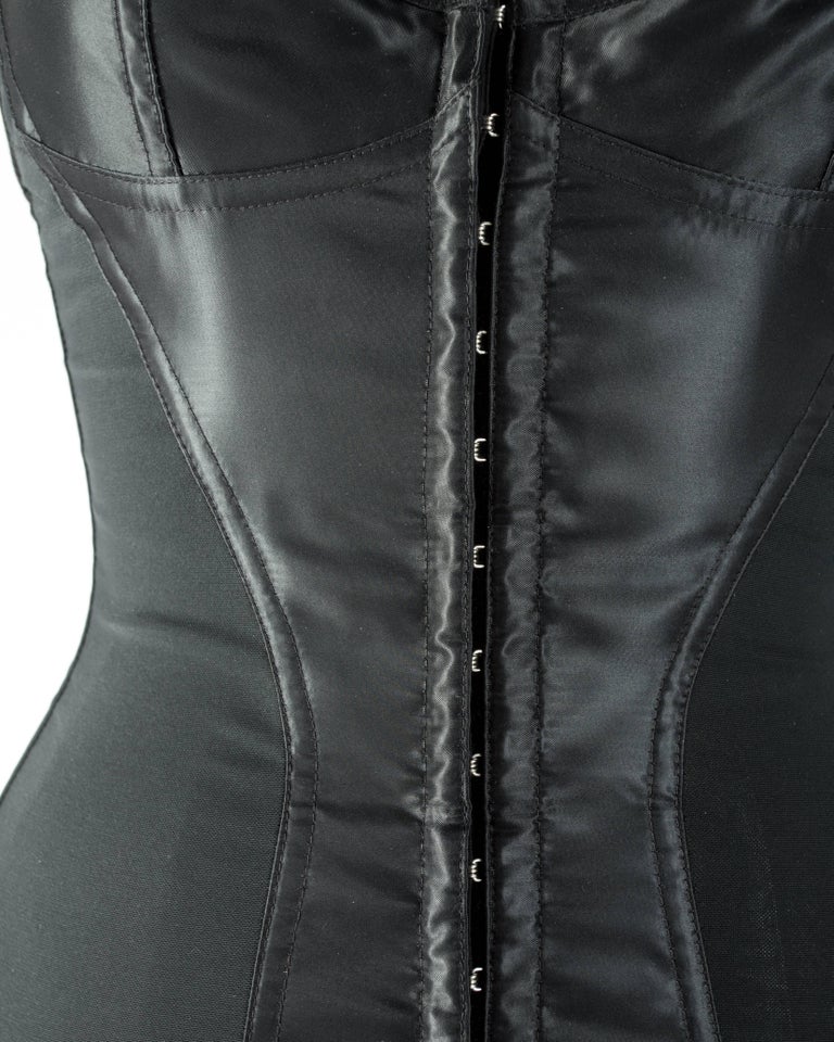 Dolce and Gabbana black spandex and satin corset, S/S 2003 at 1stDibs