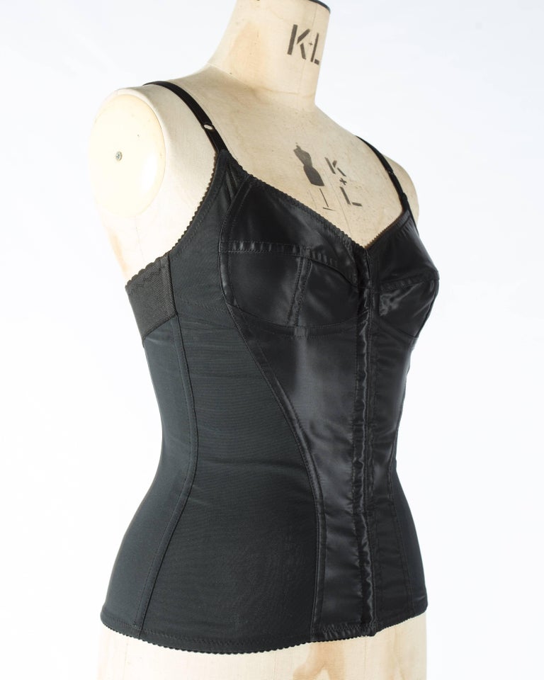 Dolce and Gabbana black spandex and satin corset, S/S 2003 at 1stDibs