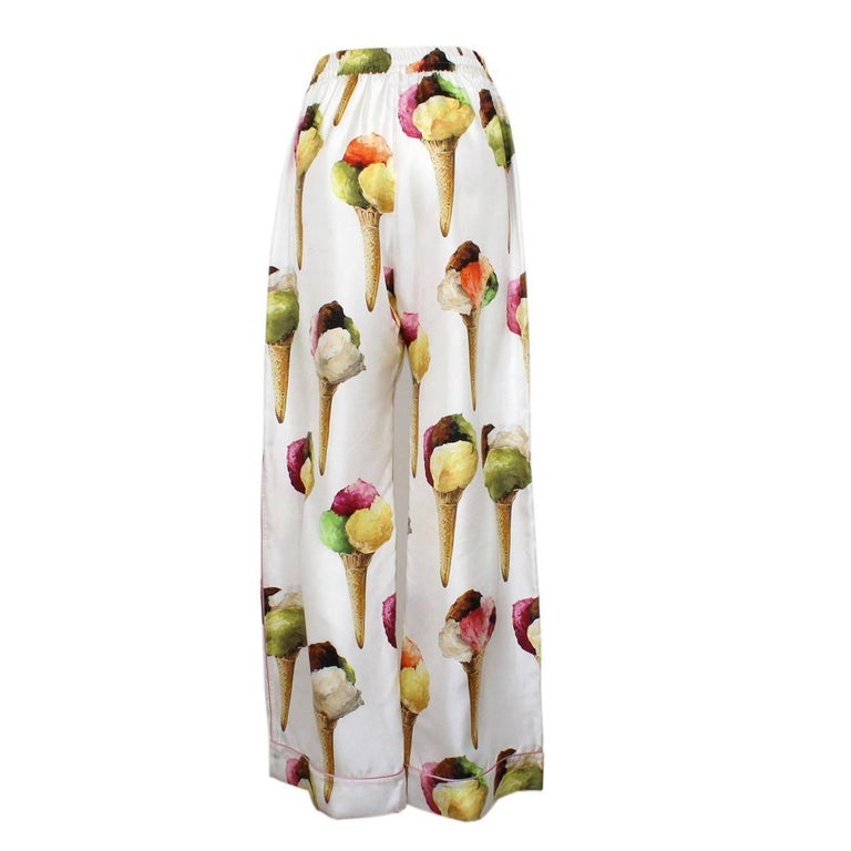 Dolce and Gabbana Runway Ice Cream Pants IT40 For Sale at 1stDibs
