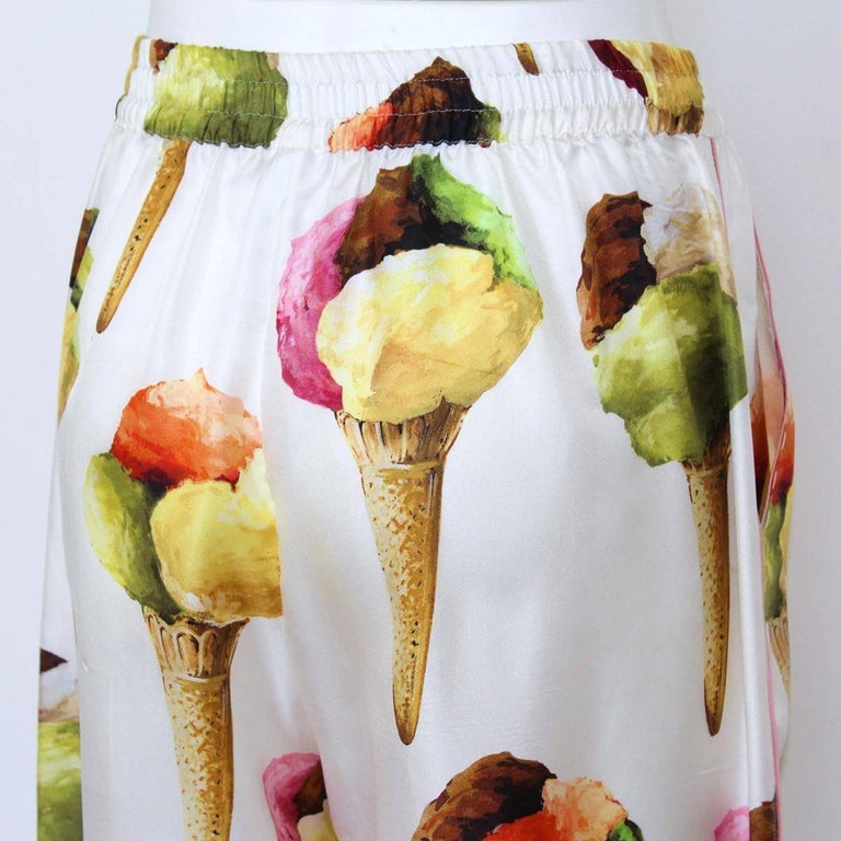 Dolce and Gabbana Runway Ice Cream Pants IT40 For Sale at 1stDibs