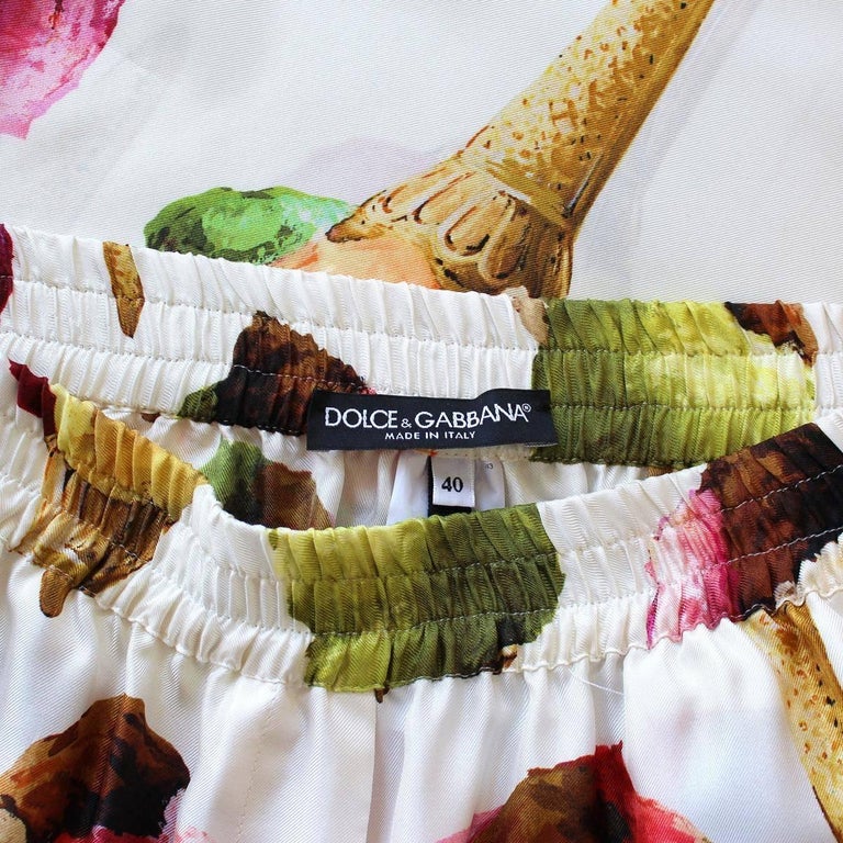 Dolce and Gabbana Runway Ice Cream Pants IT40 For Sale at 1stDibs