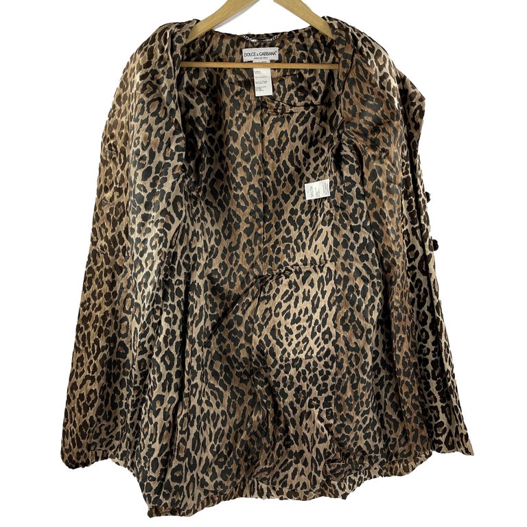 Dolce & Gabbana Vintage Leopard Print Viscose Trench Coat 40 US M For ...