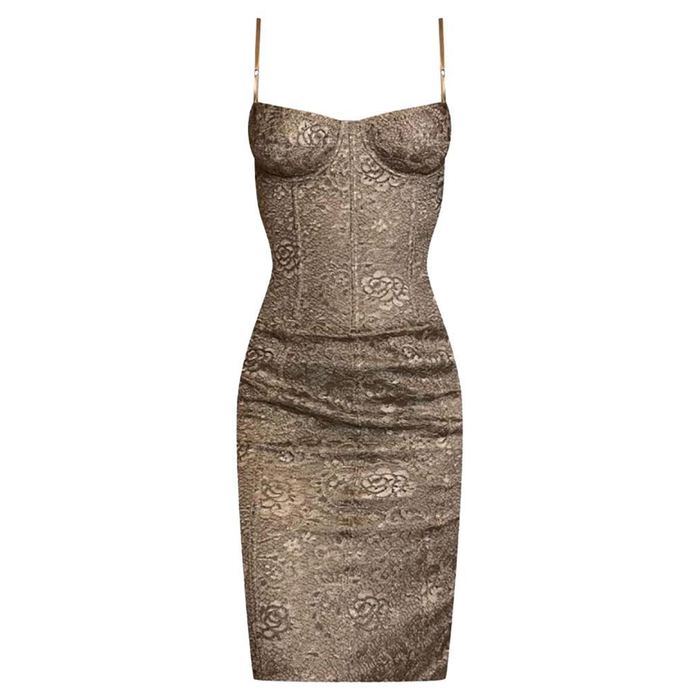 Stunning Dolce and Gabbana Corset Leopard Cheetah Print Silk Bodycon ...