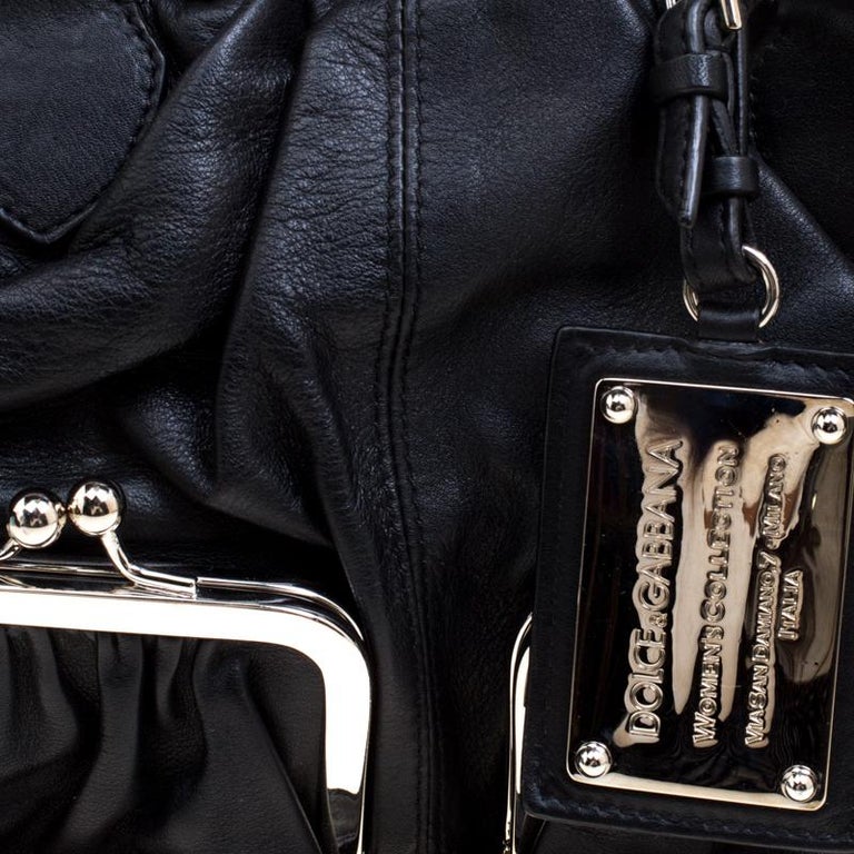 Dolce and Gabbana Black Leather Miss Curly Bag at 1stDibs