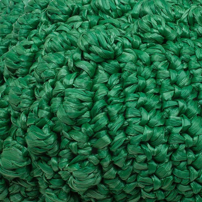 Dolce and Gabbana Green Raffia Miss Alma Shopping Tote with Pouch For ...