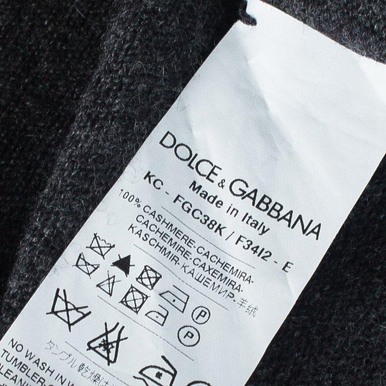 Dolce and Gabbana Grey Cashmere Safety Pin Cardigan S For Sale at ...