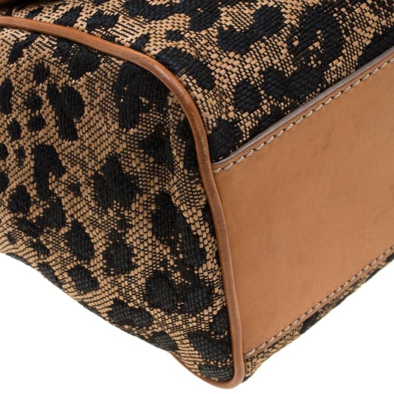 Dolce And Gabbana Leopard Print Fabric And Leather Medium Miss Sicily