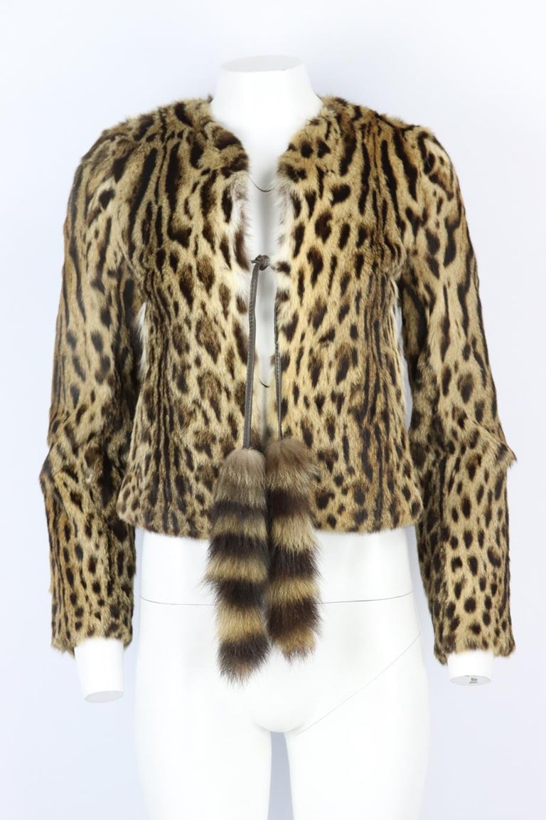 Dolce And Gabbana Leopard Print Fur Jacket It 40 Uk 8 For Sale at 1stDibs