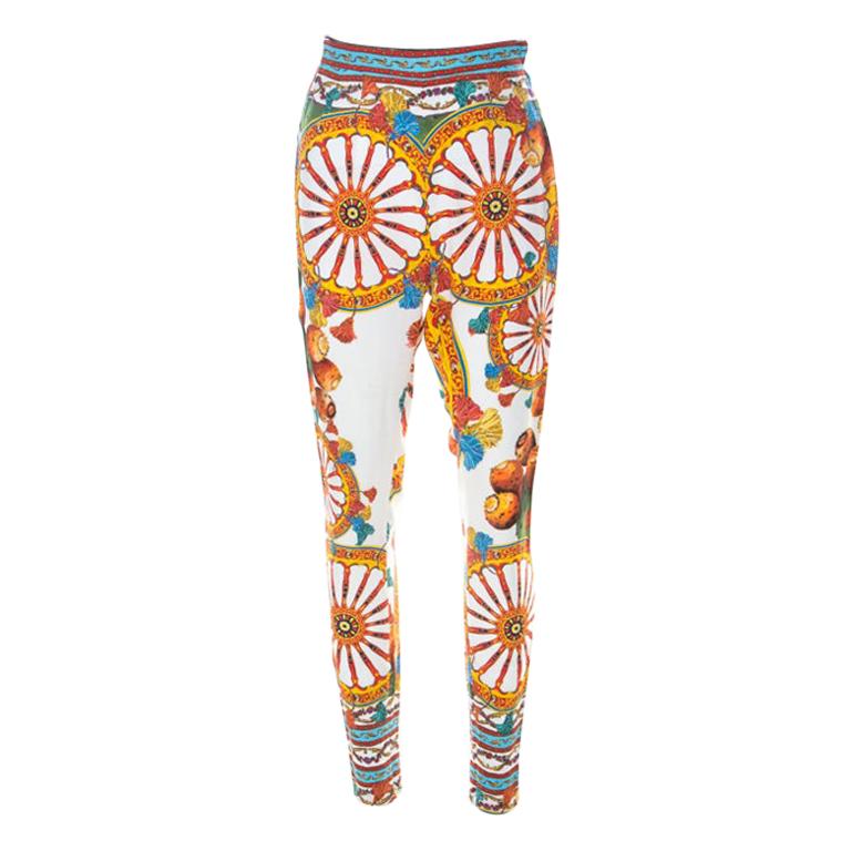 Multicolor Majolica Print Trouser Cotton Pants Techfor Id