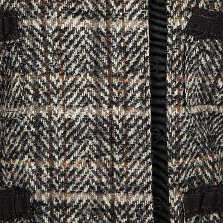 Dolce and Gabbana Multicolor Wool Herringbone Pattern Jacket M For Sale ...