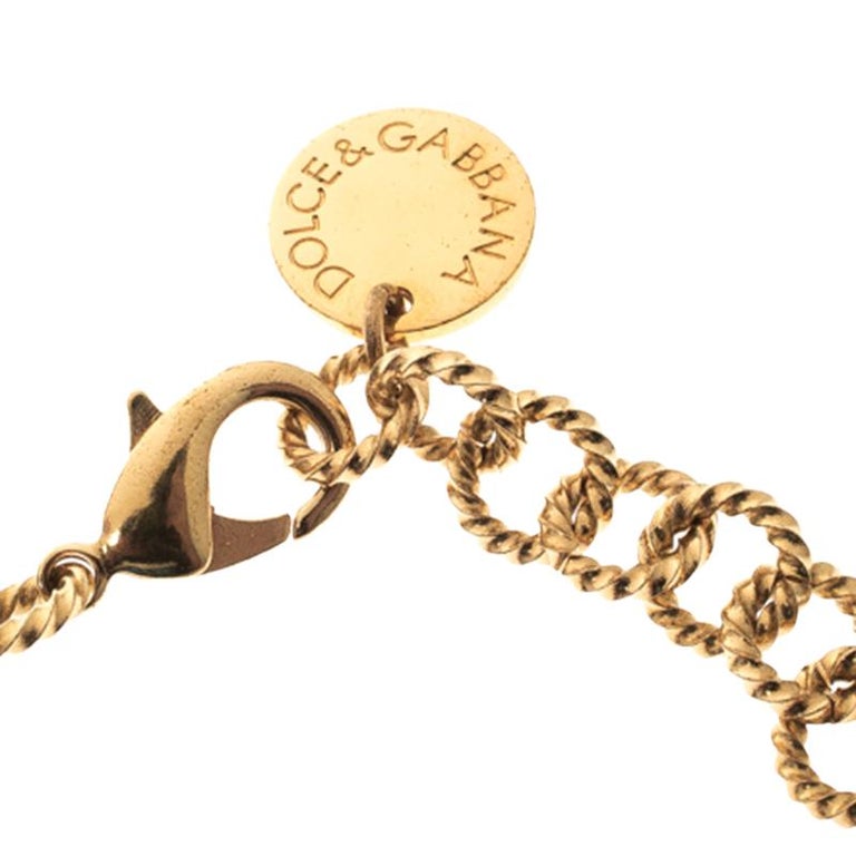 Dolce and Gabbana Red Woven Flower Embellished Amore Bracelet at 1stdibs