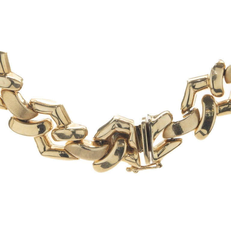Dolce and Gabbana 14 Karat Yellow Gold Custom Crosshatch Collar ...