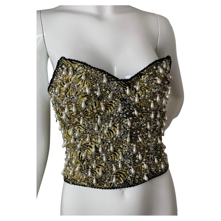 Dolce Gabbana 1990’s beaded corset For Sale at 1stDibs