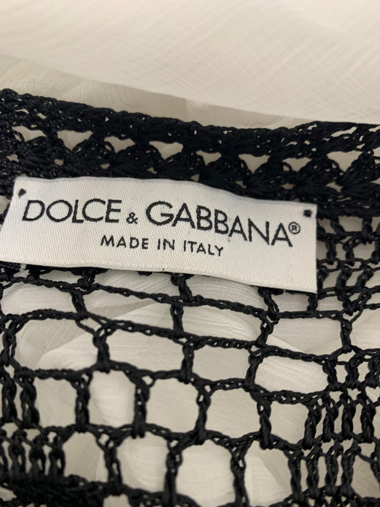 Dolce Gabbana 1997 black crochet knit dress For Sale at 1stDibs