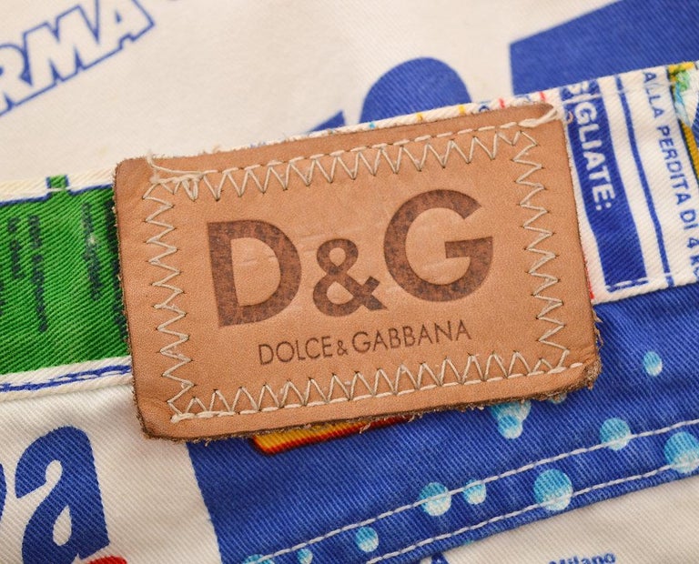 DOLCE and GABBANA Y2K 2000's 'DANZA 3000' PATTERNED PRINTED FLARED ...