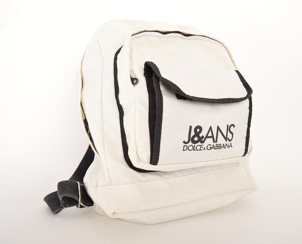 DOLCE and GABBANA 2000's OFF WHITE NYLON CANVAS BACKPACK RUCKSACK BAG ...