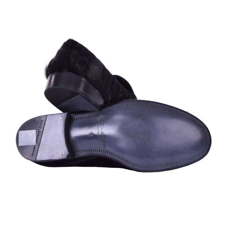 Dolce and Gabbana - Astrakhan Fur Loafer MILANO Black For Sale at 1stDibs