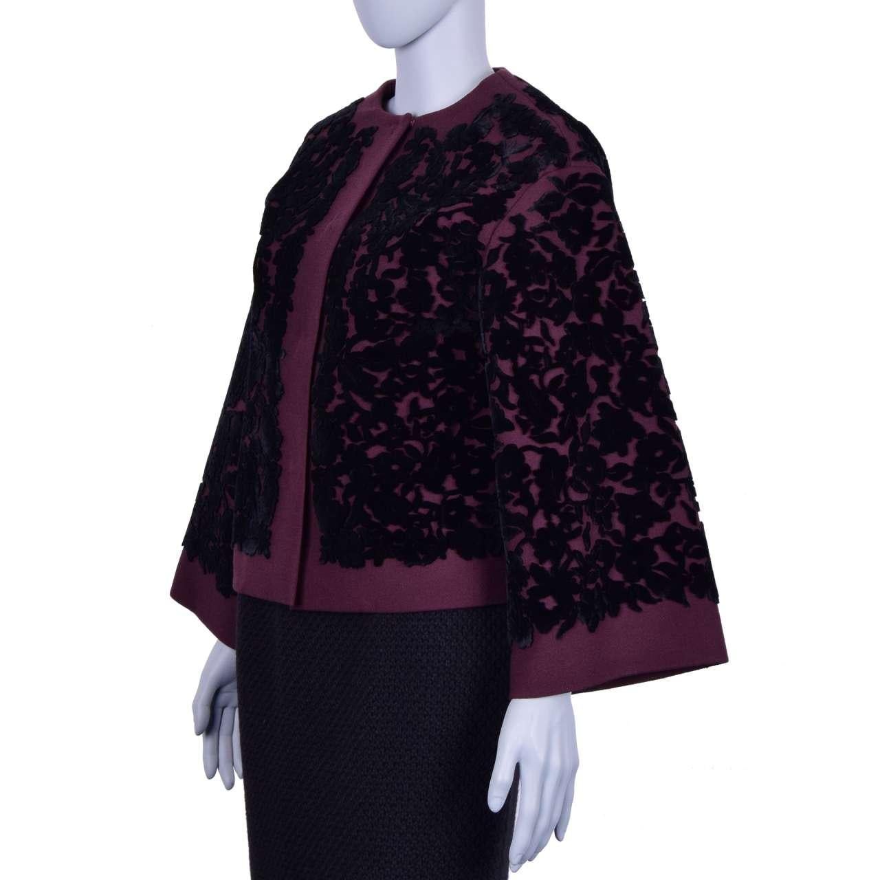 Dolce and Gabbana - Baroque Embroidery Jacket Bordeaux For Sale at 1stDibs