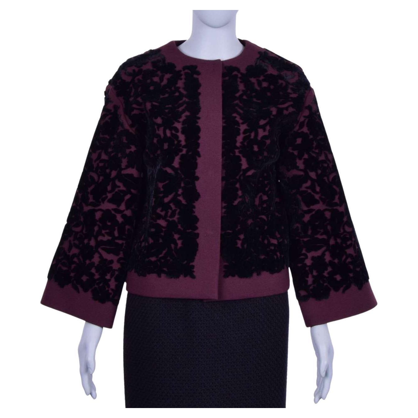 Dolce and Gabbana - Baroque Embroidery Jacket Bordeaux For Sale at 1stDibs