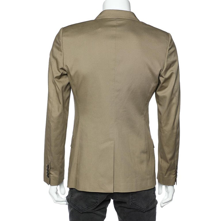 Dolce and Gabbana Beige Cotton Double Breasted Blazer M at 1stDibs