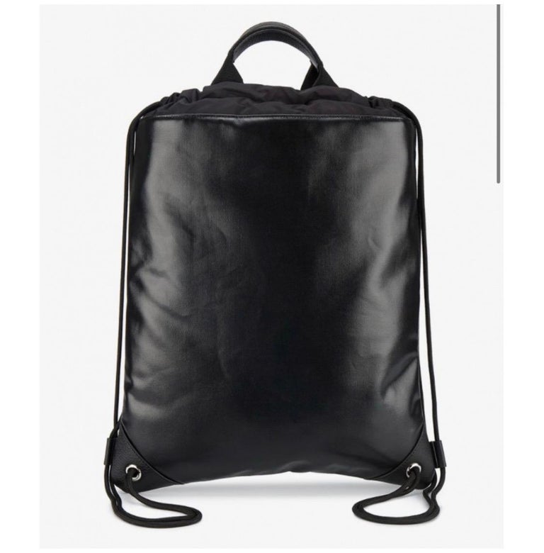 Dolce and Gabbana black and white napa leather backpack with logo at ...
