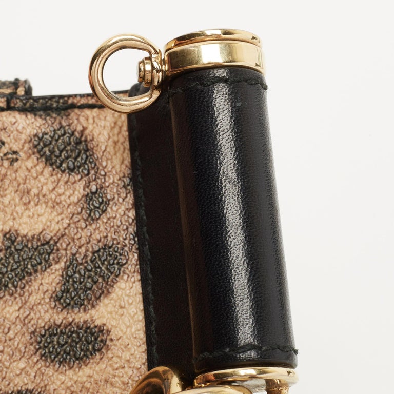 Dolce And Gabbana Black Brown Leopard Print Medium Miss Sicily Top