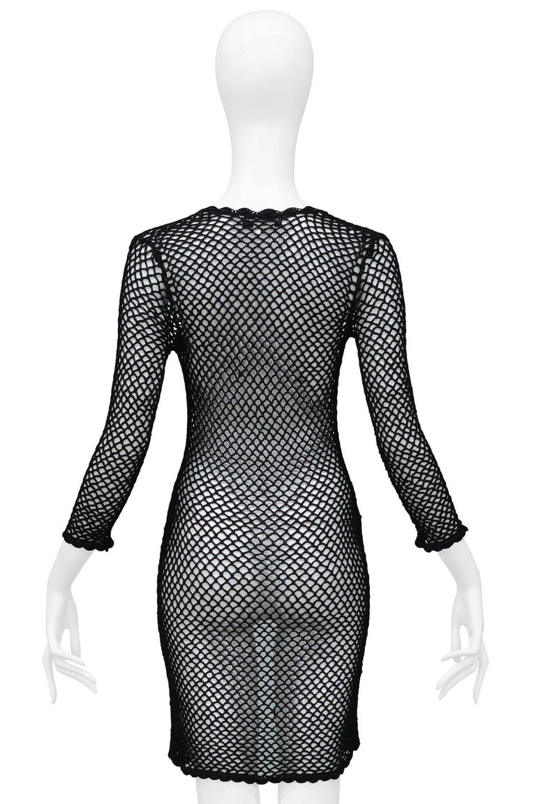 Dolce and Gabbana Black Crochet Fishnet Cardigan Dress 1990S For Sale ...