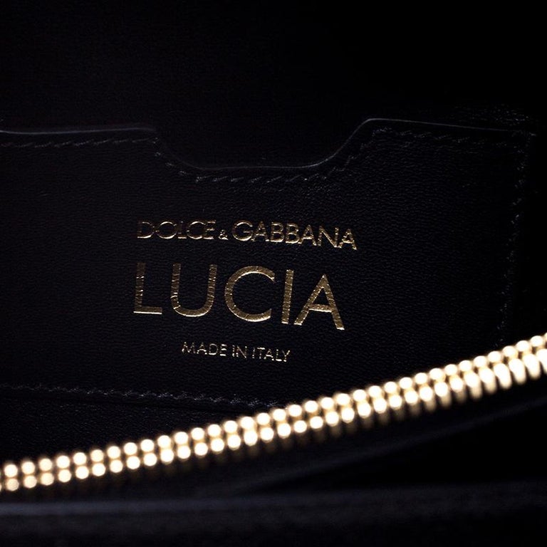 Dolce and Gabbana Black Embellished Leather Lucia Glorious Shoulder Bag ...