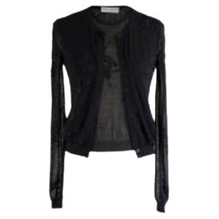 Dolce and Gabbana Black Fine Knit Beaded Twin-Set Top and Cardigan For ...