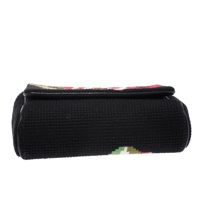 Dolce and Gabbana Black Floral Cross Stitch Fabric Miss Charles ...