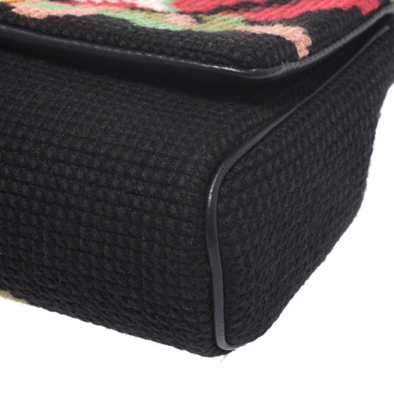 Dolce and Gabbana Black Floral Cross Stitch Fabric Miss Charles ...