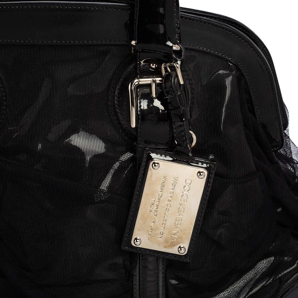 Dolce and Gabbana Black Lace and Patent Leather Miss Romantique Dome ...