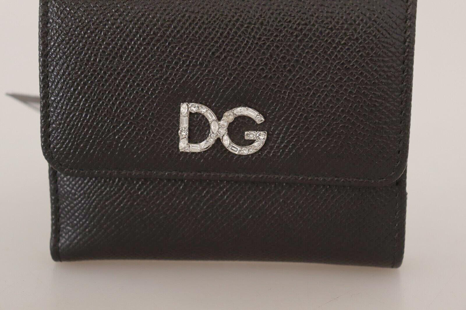 Dolce and Gabbana Black Leather Bifold Wallet Purse With DG Logo ...