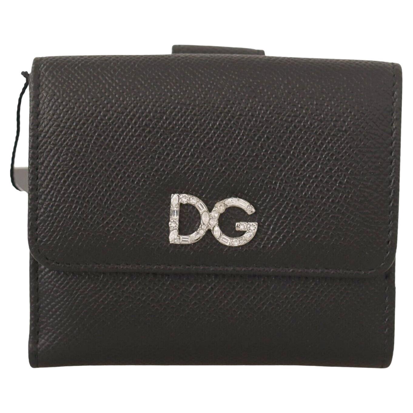 Dolce and Gabbana Black Leather Bifold Wallet Purse With DG Logo ...