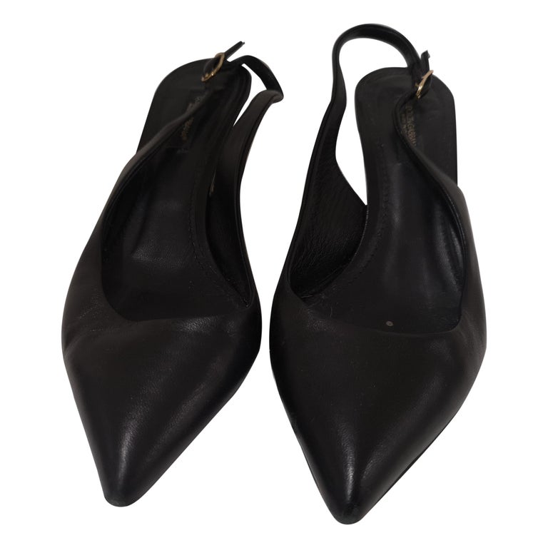 Dolce and Gabbana black leather decollete / shoes For Sale at 1stDibs