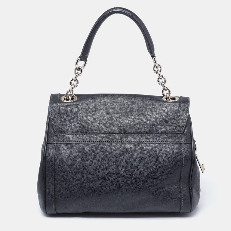 Dolce and Gabbana Black Leather Padlock Top Handle Bag at 1stDibs