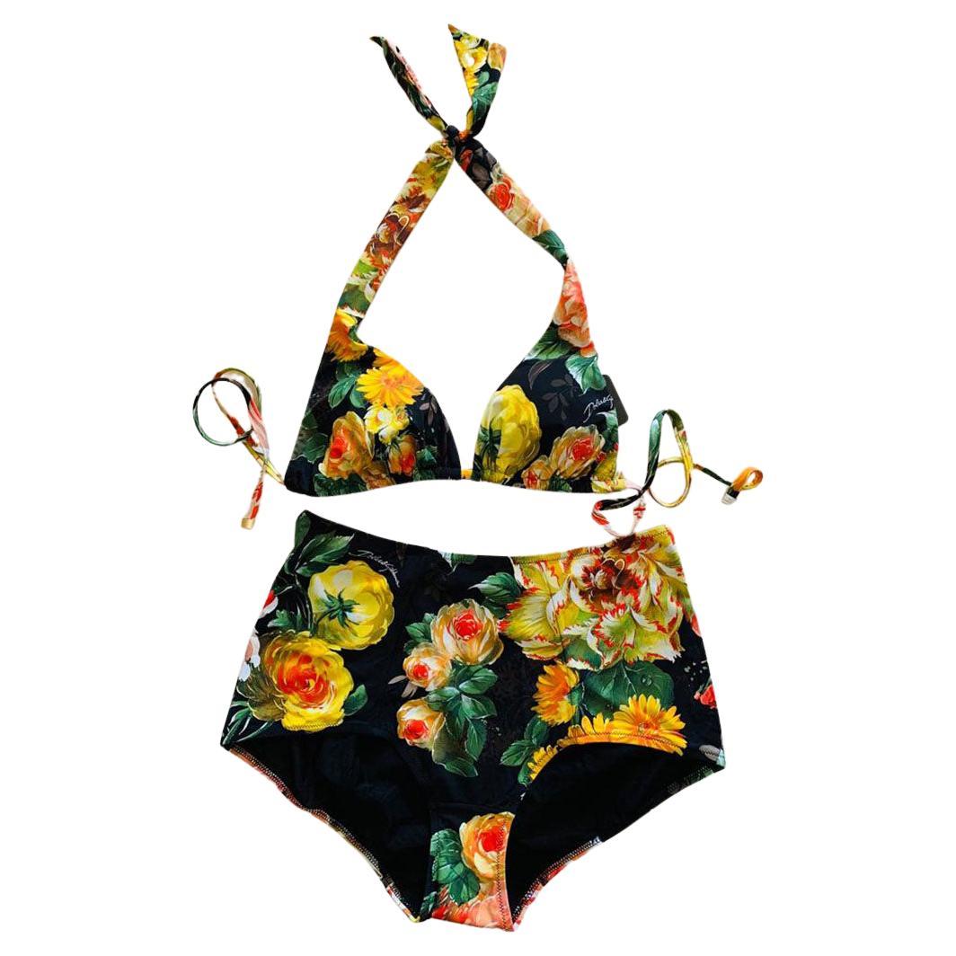 New Dolce And Gabbana Black Playing Card Print One Piece Bathing Suit