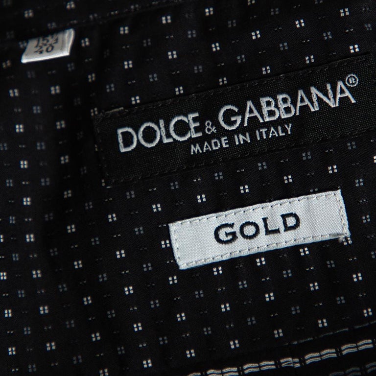 Dolce and Gabbana Black Patterned Cotton Gold Label Shirt M For Sale at ...