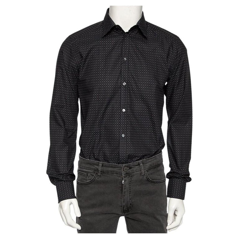 Dolce and Gabbana Black Patterned Cotton Gold Label Shirt M For Sale at ...