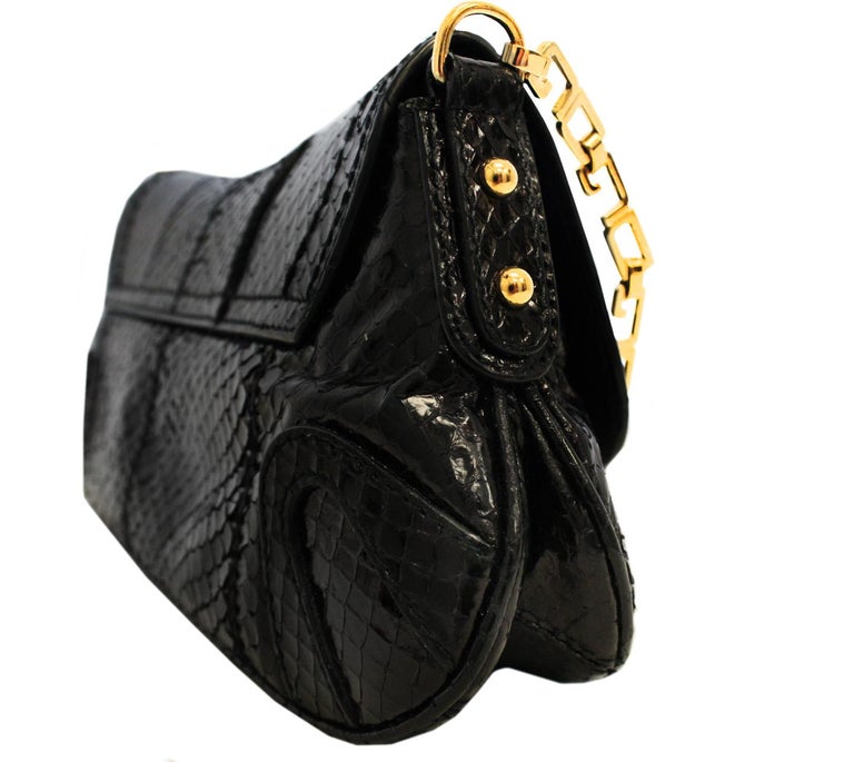 Dolce and Gabbana Black Python Zodiac Collection W/ Scorpion Brooch at ...