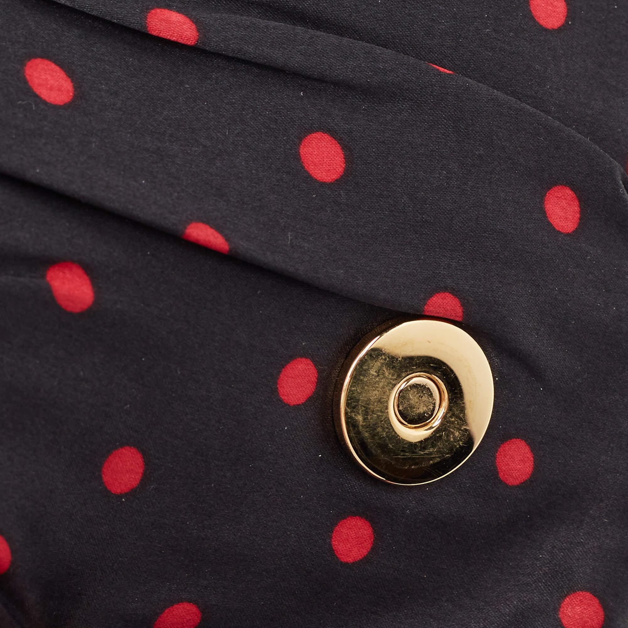 Dolce and Gabbana Black/Red Polka Dot Satin Sicily Chain Clutch For ...
