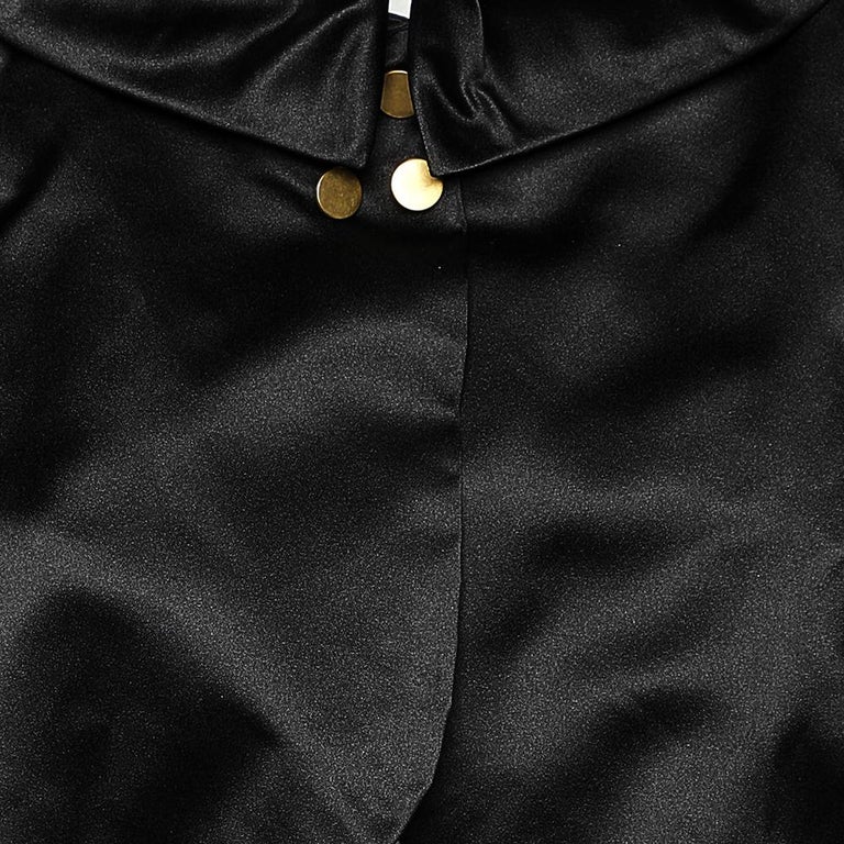 Dolce and Gabbana Black Silk Satin Ruffled Neck Bolero M For Sale at ...
