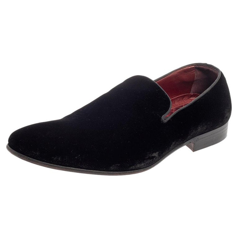 Dolce and Gabbana Black Velvet Smoking Slippers SIze 43 For Sale at 1stDibs