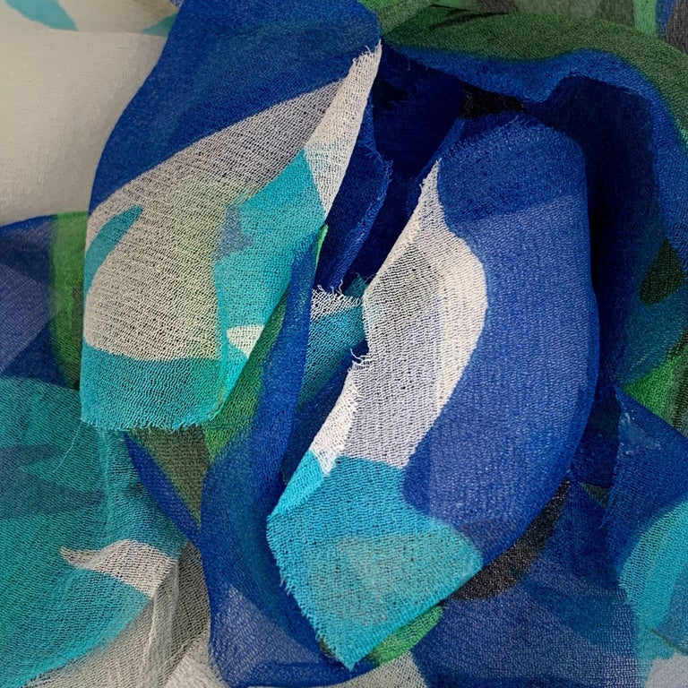 Dolce and Gabbana Blue Chiffon Silk Flower Brooch Pin For Sale at ...