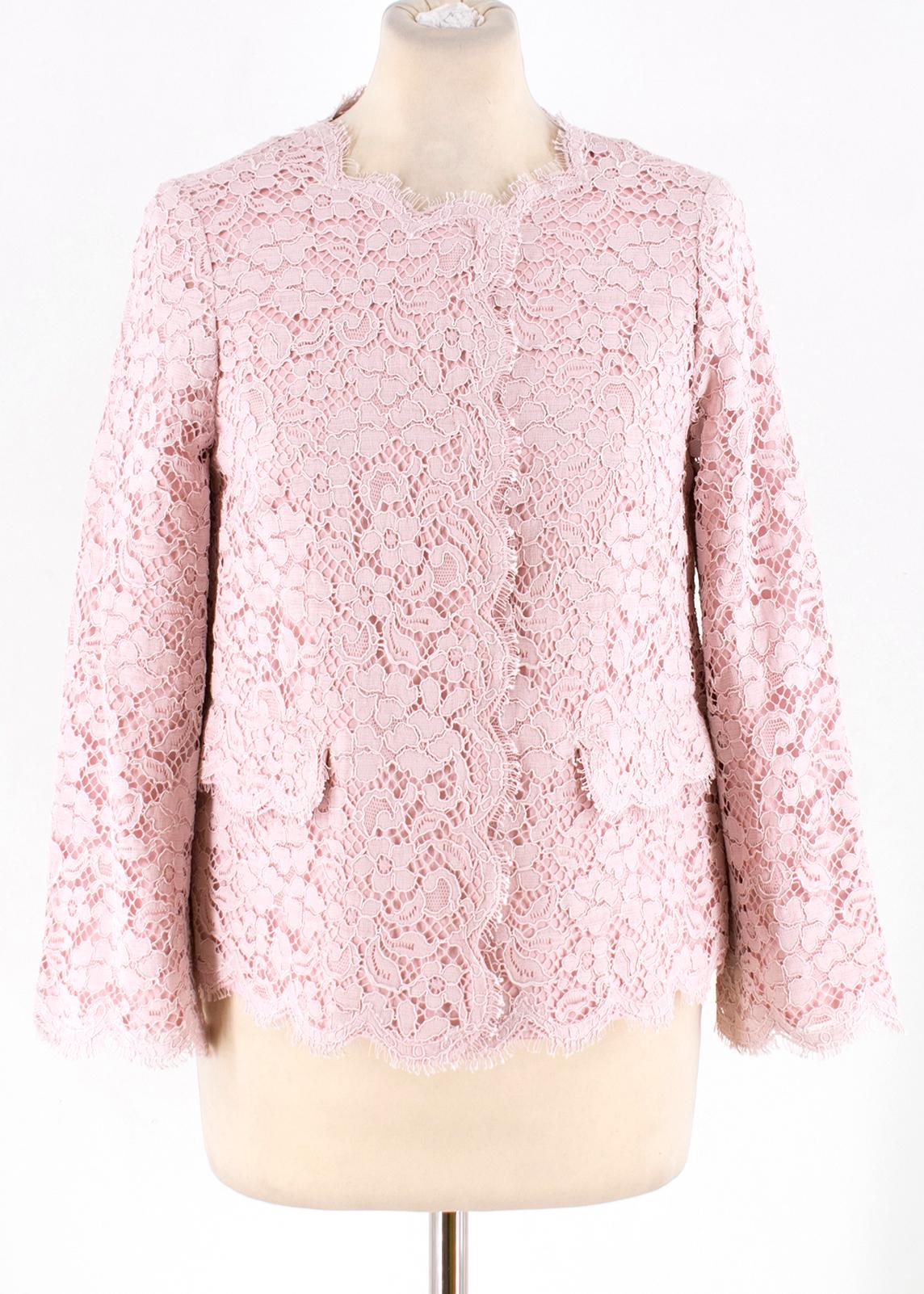 Dolce and Gabbana Blush Pink Lace Jacket and Skirt Set US 2 For Sale at ...