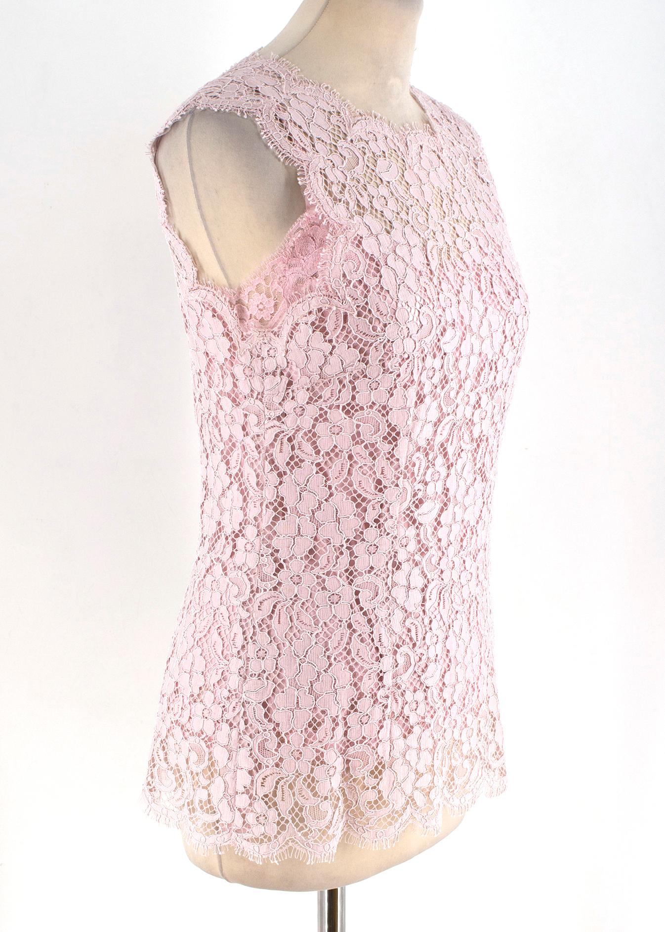 Dolce and Gabbana Blush Pink Lace Top US 4 at 1stDibs | blush lace top ...