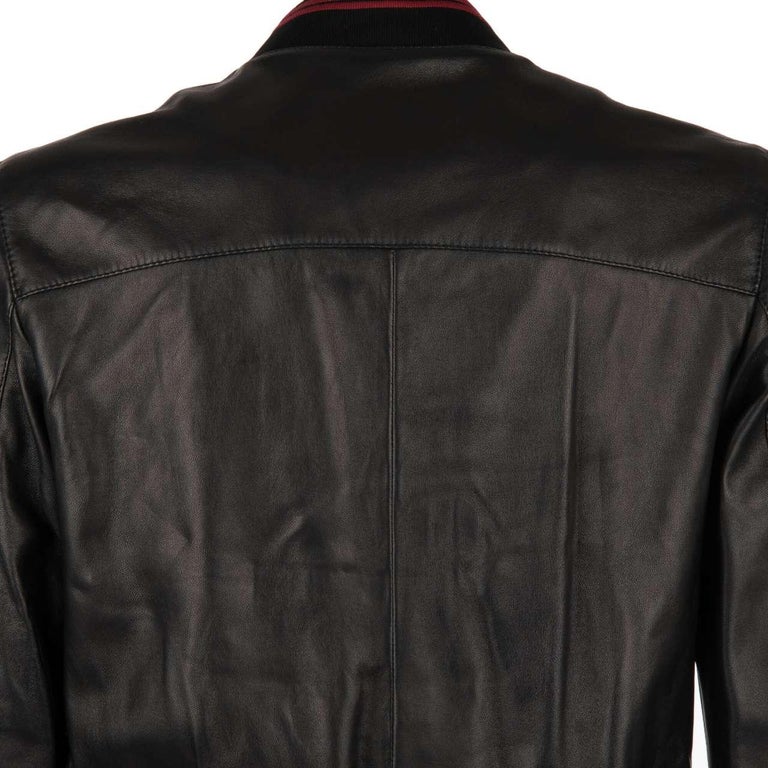 Dolce and Gabbana Bomber Nappa Leather Jacket with many Pockets Black ...
