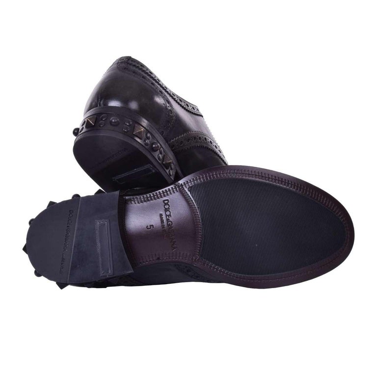 Dolce and Gabbana - Brogue Shoes with Studs Khaki For Sale at 1stDibs