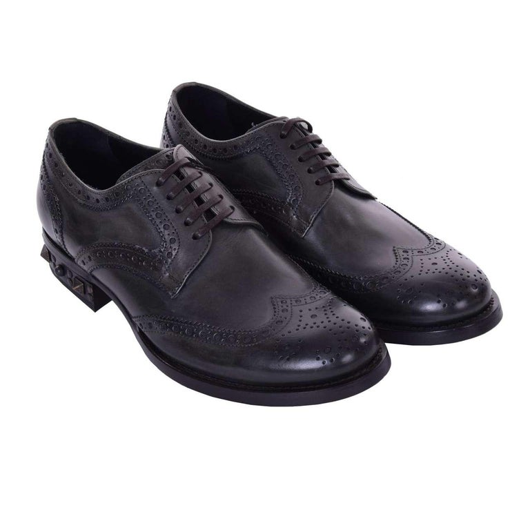 Dolce and Gabbana - Brogue Shoes with Studs Khaki For Sale at 1stDibs